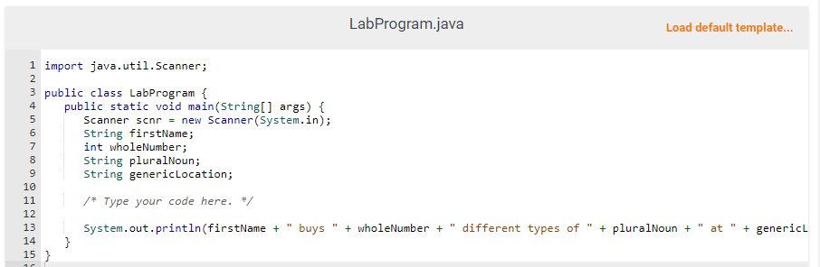 Solved In Java, please! Mad Libs are activities that have a | Chegg.com