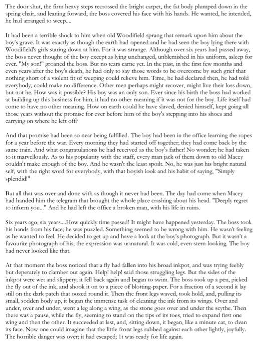 Solved The Fly by Katherine Mansfield "Yare very snug in | Chegg.com