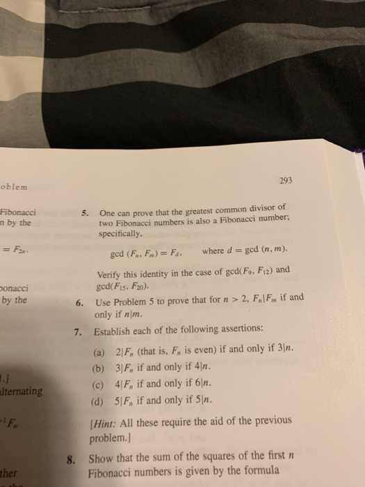 Solved 293 oblem 5. Fibonacci en by the One can prove that | Chegg.com