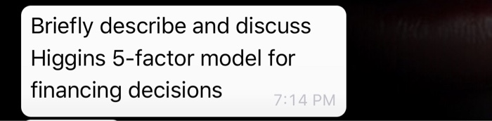 Solved Briefly describe and discuss Higgins 5-factor model | Chegg.com