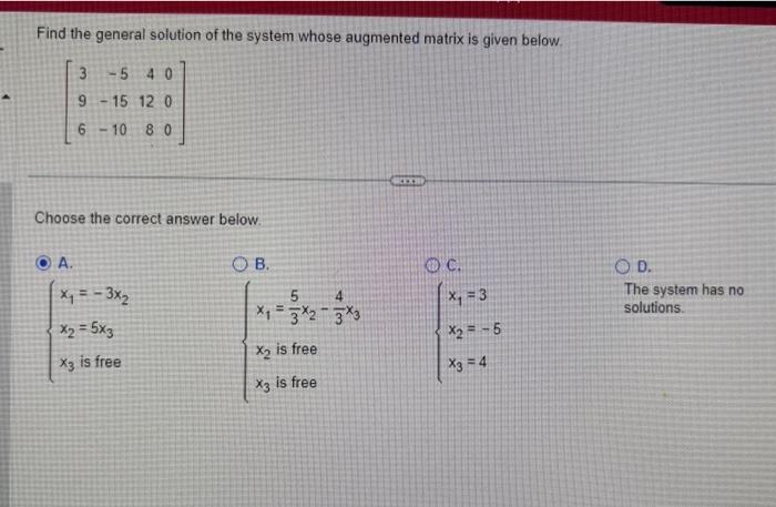 Solved Find the general solution of the system whose | Chegg.com