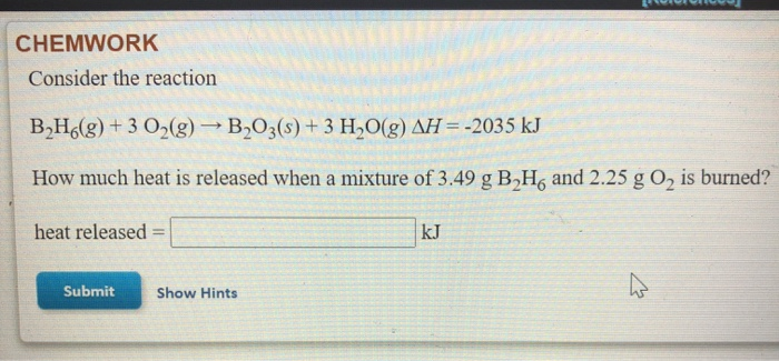 Solved (References) - TUTOR Enthalpy Changes . The reaction | Chegg.com