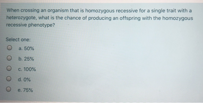 Solved When crossing an organism that is homozygous | Chegg.com