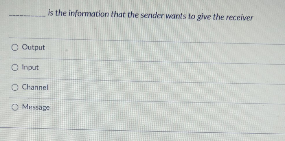 Solved is the information that the sender wants to give the | Chegg.com