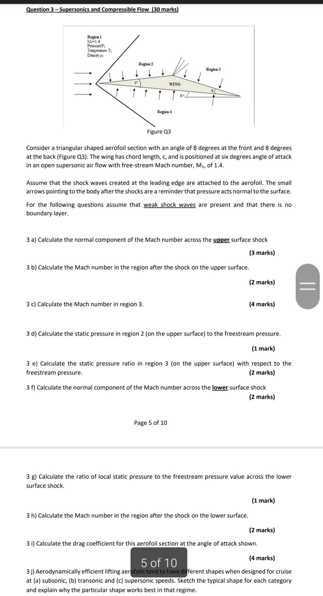 Solved Question 3-Supersonics and Compressible Flow (30 | Chegg.com