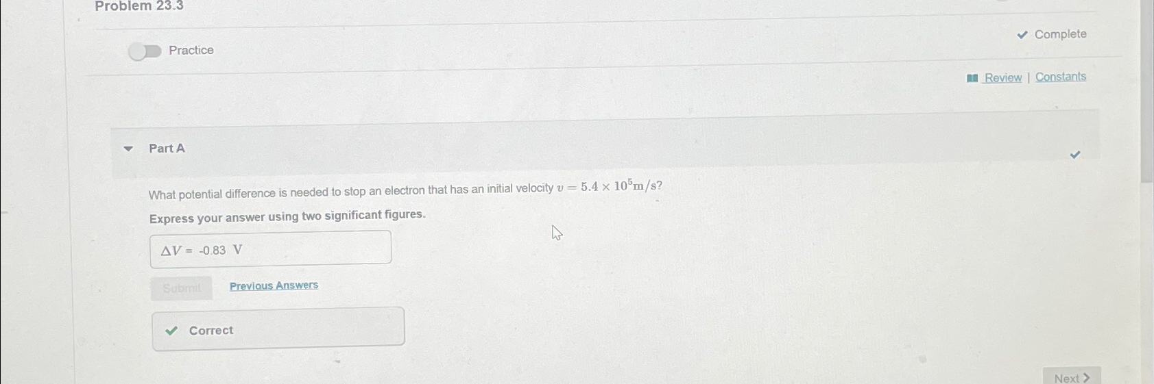 Solved Problem 23.3PracticeCompleteReviewConstantsPart AWhat | Chegg.com