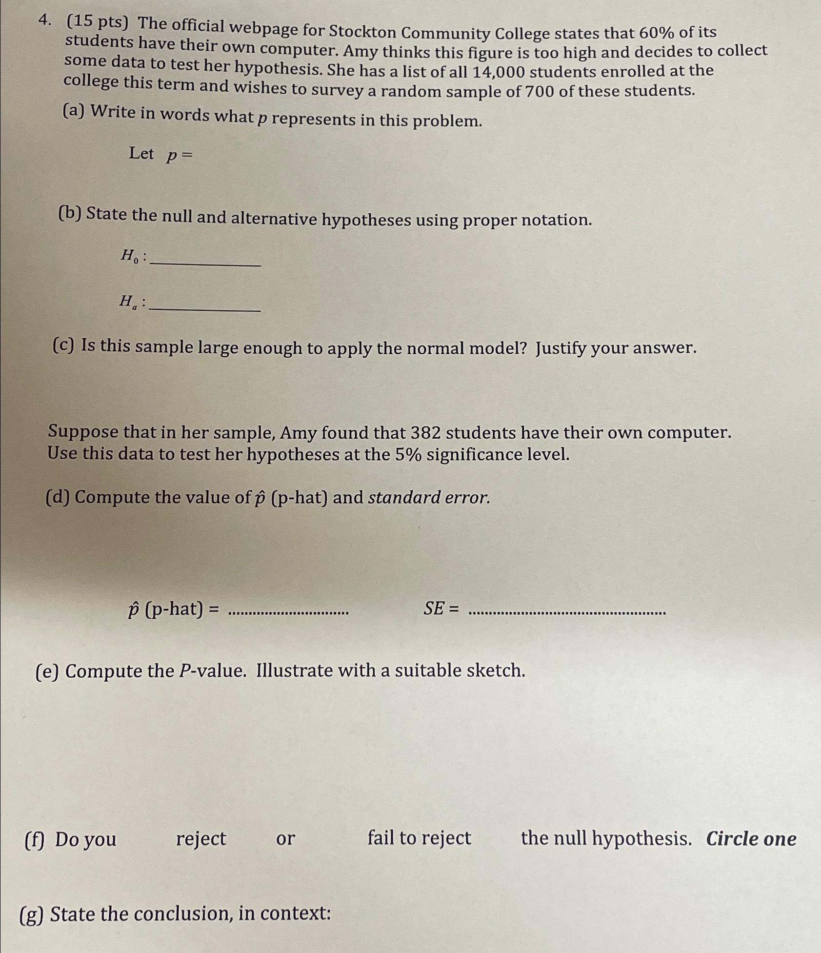 Solved The official webpage for Stockton Community College | Chegg.com