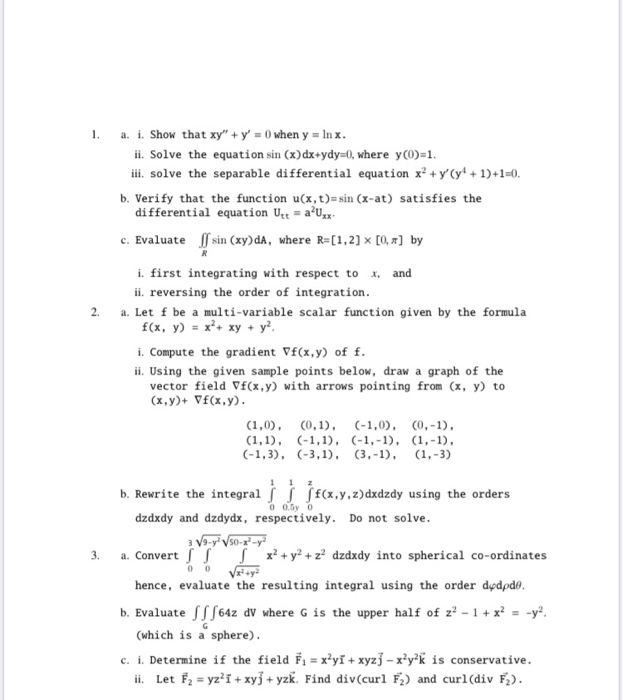 Solved 1. a. I. Show that xy"+y' = 0) when y = Inx. ii. | Chegg.com