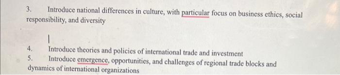 3. Introduce national differences in culture, with | Chegg.com