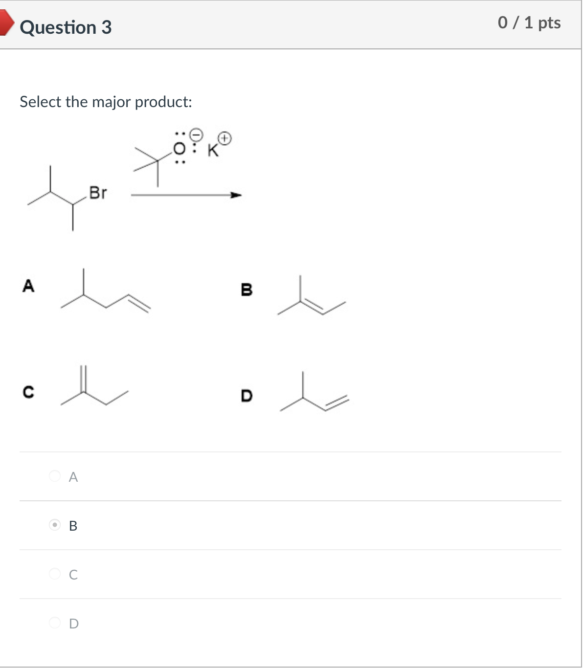 Solved Question 3Select the major product:ABCD | Chegg.com