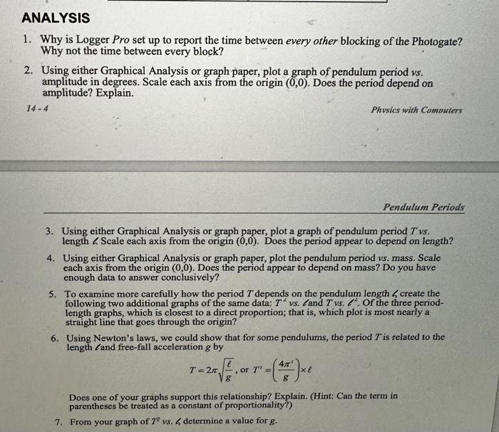 Solved Part II Length Part III Mass1. Why is Logger Pro set | Chegg.com