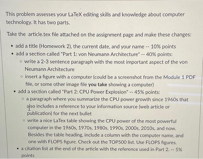 Solved This problem assesses your LaTeX editing skills and | Chegg.com