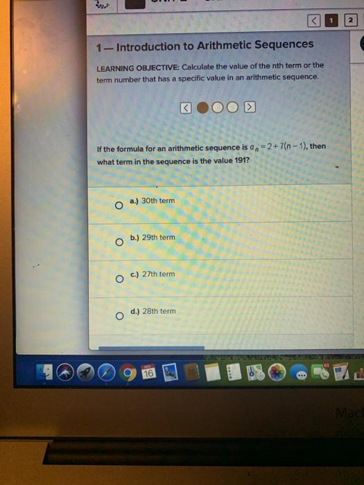 Solved V 1 2 1 - Introduction to Arithmetic Sequences | Chegg.com