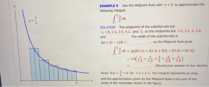 Solved EXAMPLE 5 Use the Midpoint Rule with n = 5 to | Chegg.com