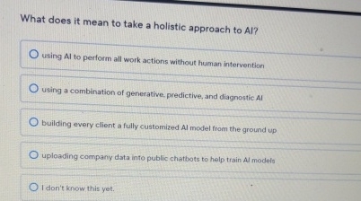 Solved What does it mean to take a holistic approach to | Chegg.com