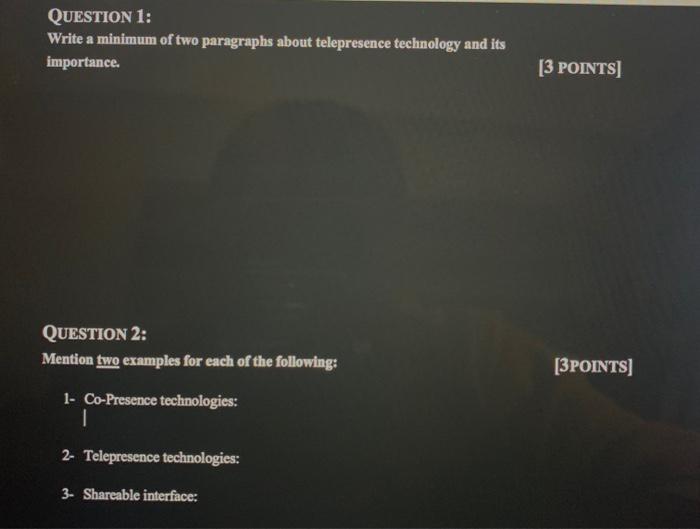 Solved Question 1: Write a minimum of two paragraphs about | Chegg.com