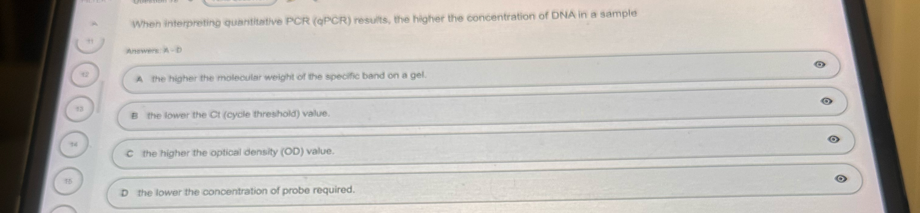 Solved When interpreting quantitative PCR (QPCR) ﻿results, | Chegg.com