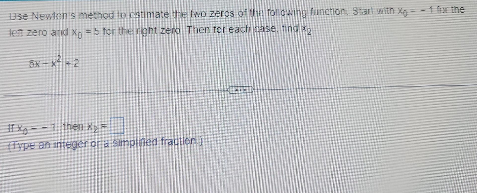 Solved Use Newton's method to estimate the two zeros of the | Chegg.com