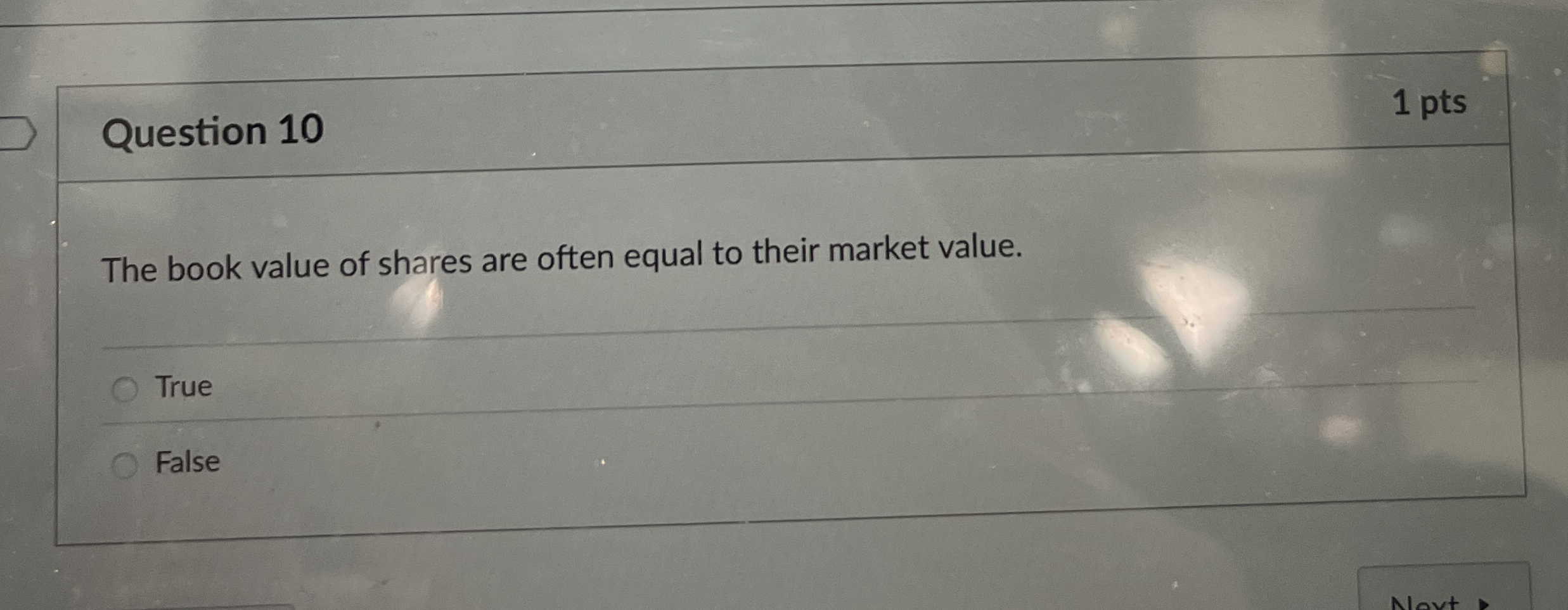 Solved Question 101 ﻿ptsThe book value of shares are often | Chegg.com