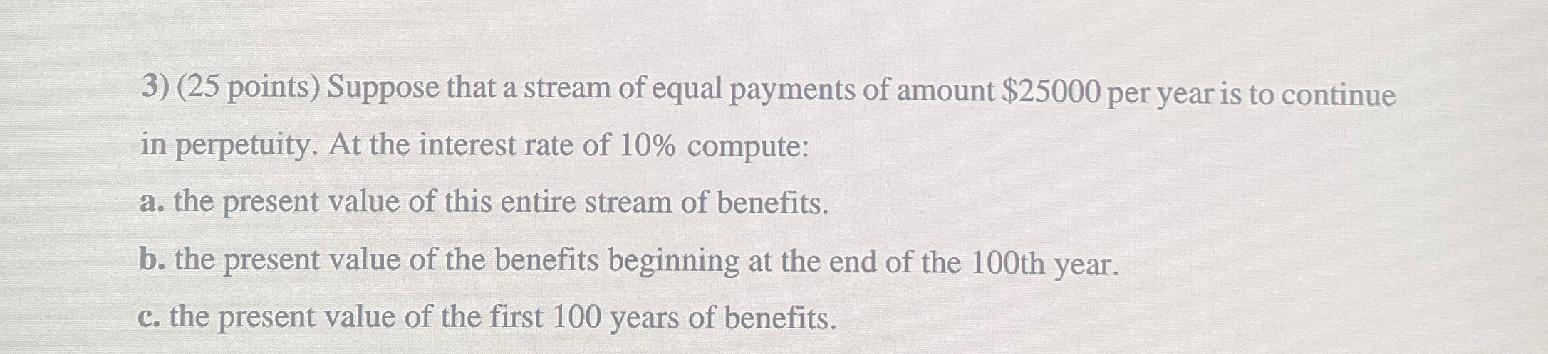 Solved Suppose that a stream of equal payments of amount | Chegg.com
