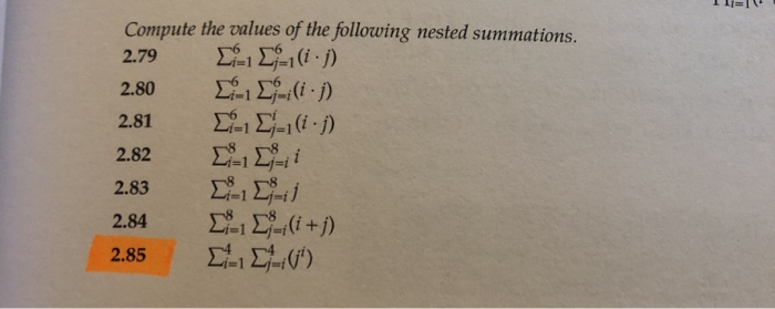 Solved Compute the values of the following nested | Chegg.com
