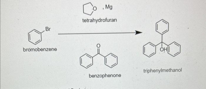 Solved bromobenzene triphenyimethanol benzophenone | Chegg.com