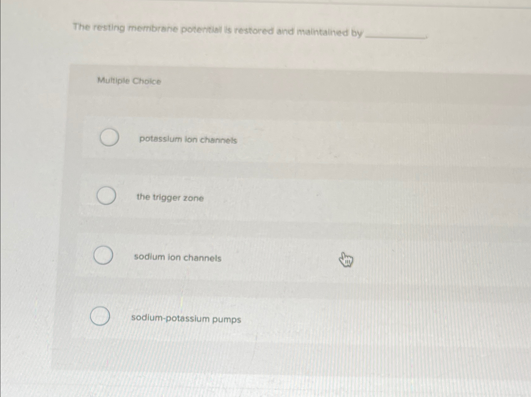 Solved The resting membrane potential is restored and | Chegg.com
