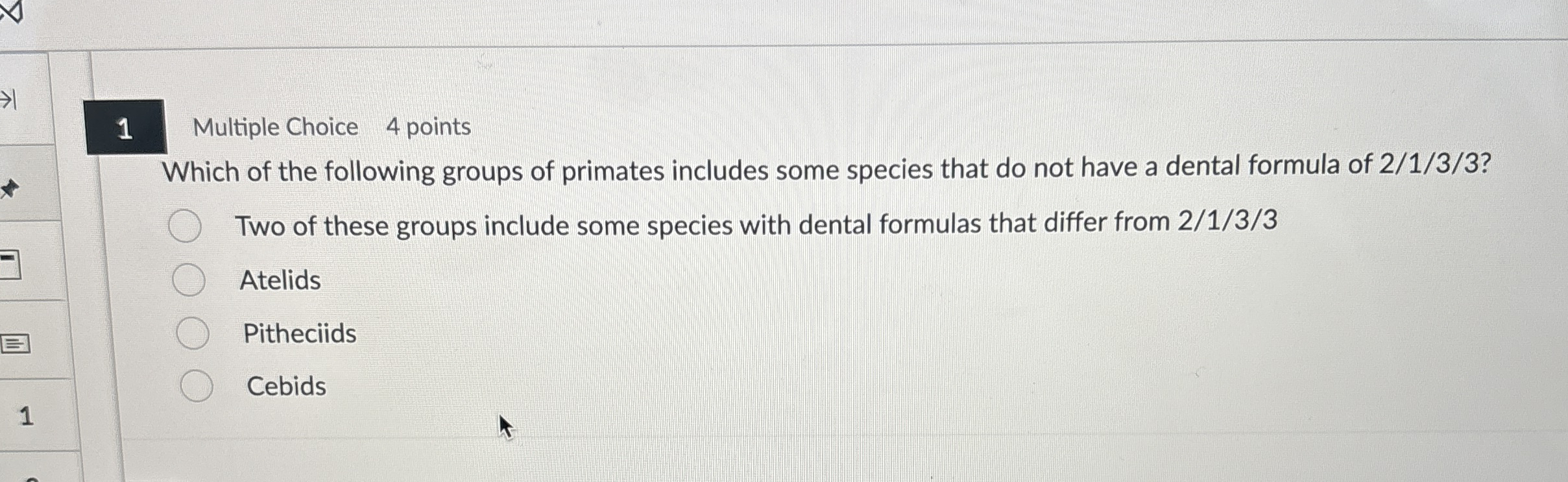 Solved 1Multiple Choice4 ﻿pointsWhich of the following | Chegg.com