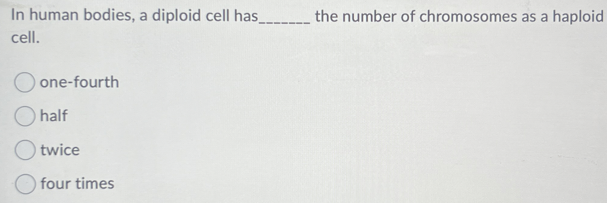 Solved In human bodies, a diploid cell has q, ﻿the number of | Chegg.com