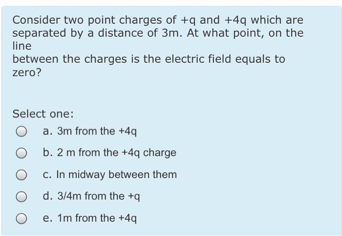 Solved Consider two point charges of +q and +4q which are | Chegg.com