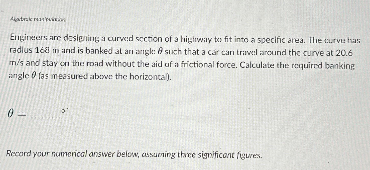 Solved Algebraic manipulation.Engineers are designing a | Chegg.com