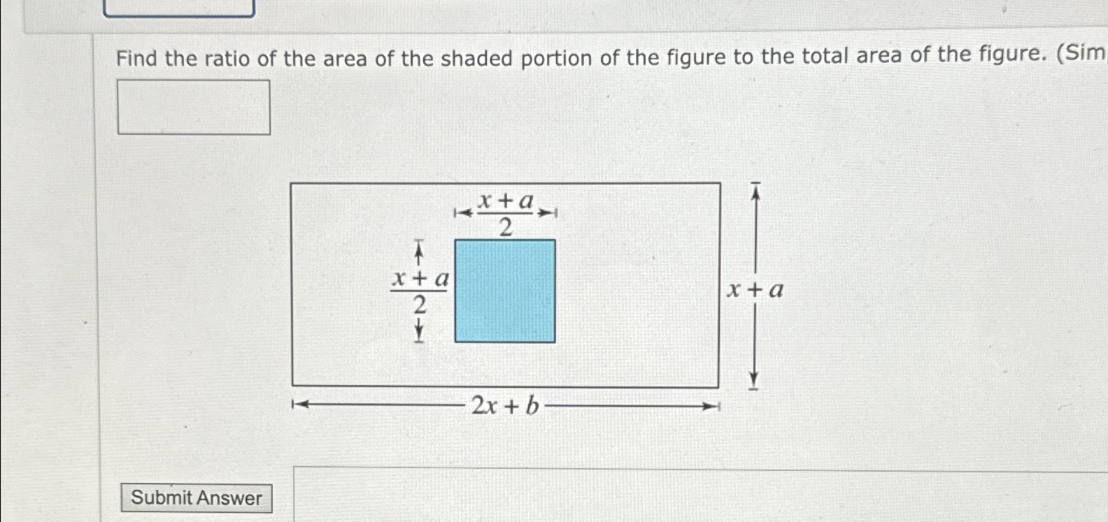 Solved Find the ratio of the area of the shaded portion of | Chegg.com