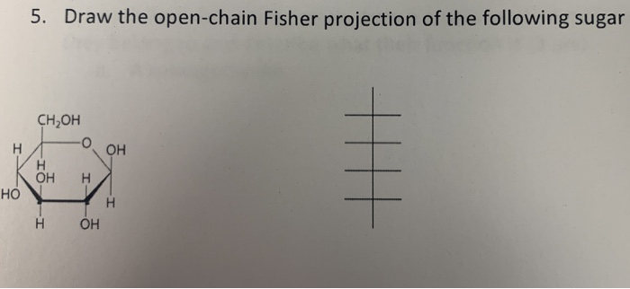 Solved 5. Draw the open-chain Fisher projection of the | Chegg.com