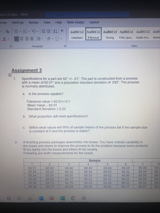 is constant and the process is stable? 2. A finishing | Chegg.com