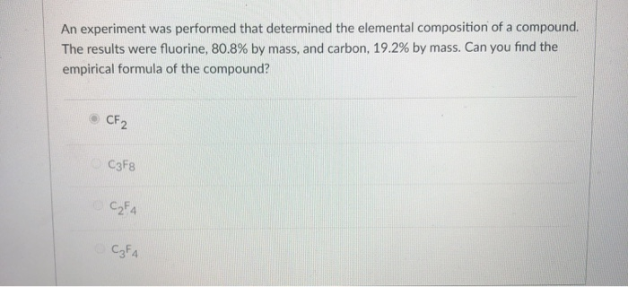 Solved An experiment was performed that determined the | Chegg.com