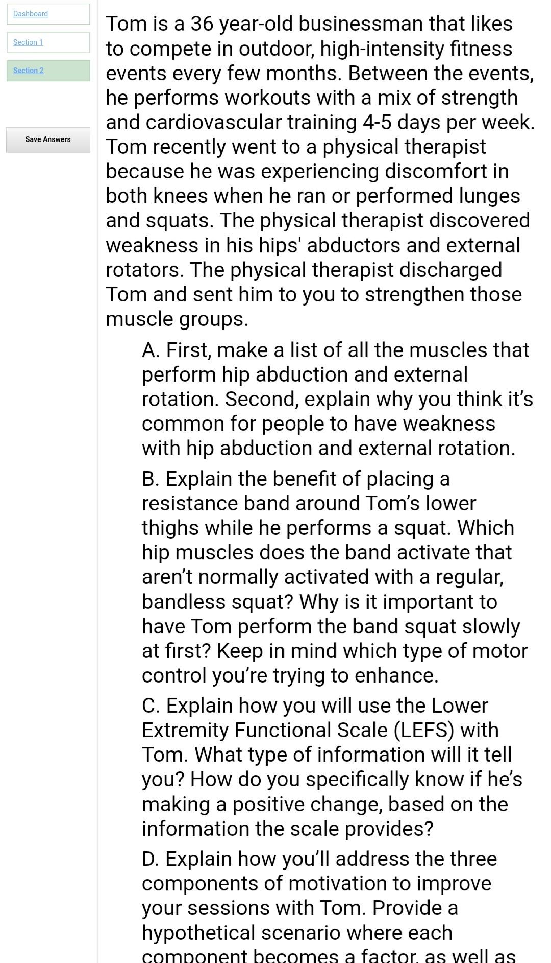 Solved Corrective Exercise Specialist Case studie 1 Explain | Chegg.com