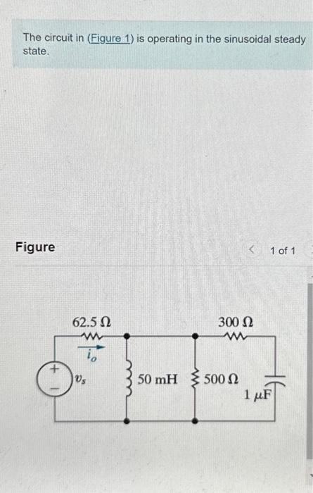 Solved The circuit in (Figure 1) is operating in the | Chegg.com