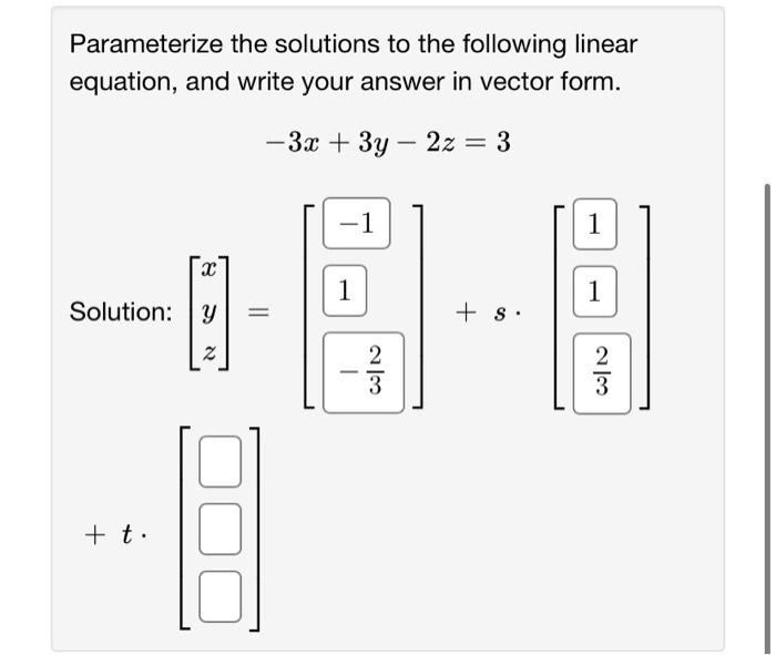 Solved Parameterize the solutions to the following system of | Chegg.com
