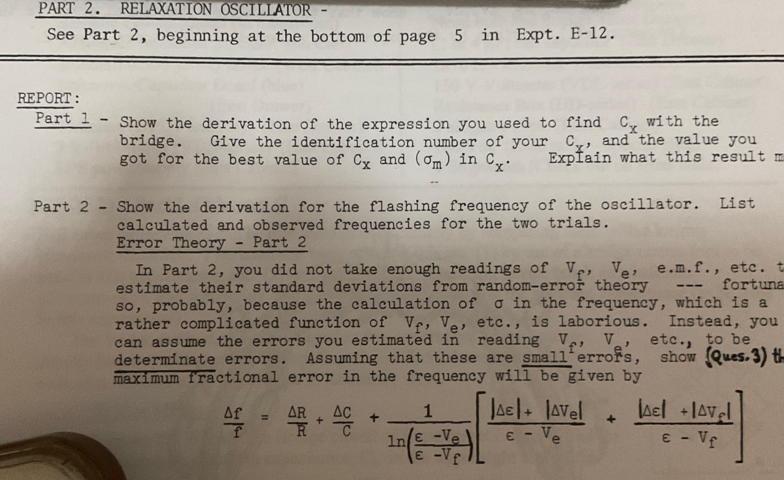 Solved PART 2. ﻿RELAXATION OSCILLATOR -See Part 2, | Chegg.com