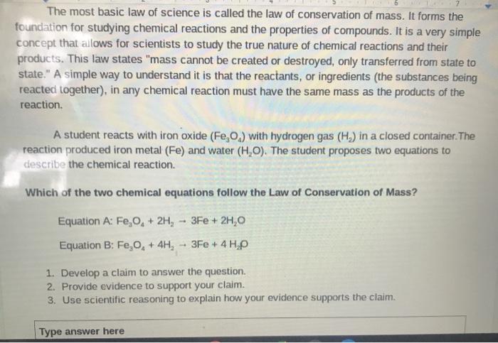 Solved The most basic law of science is called the law of | Chegg.com