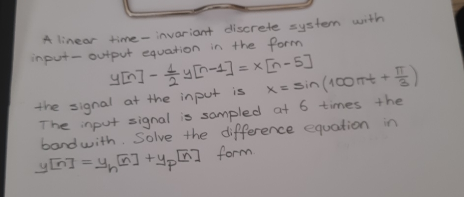 Solved A linear time-invariant discrete system with input - | Chegg.com