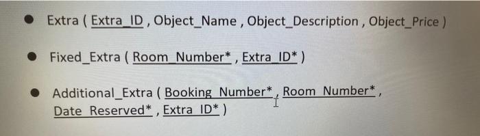 Solved Extra (Extra_ID , Object_Name, Object_Description, | Chegg.com Solved Extra (Extra_ID , Object_Name, Object_Description, | Chegg.com