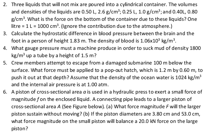 Solved Three liquids that will not mix are poured into a | Chegg.com