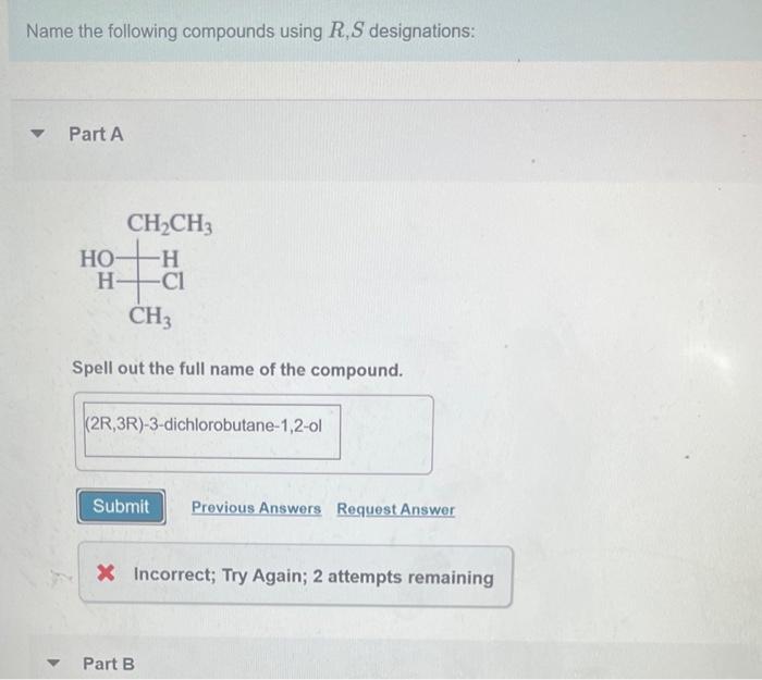Solved Name the following compounds using R,S designations: | Chegg.com