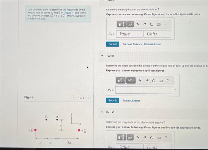 Solved Use Coulombs law to determine the magnitude of the | Chegg.com