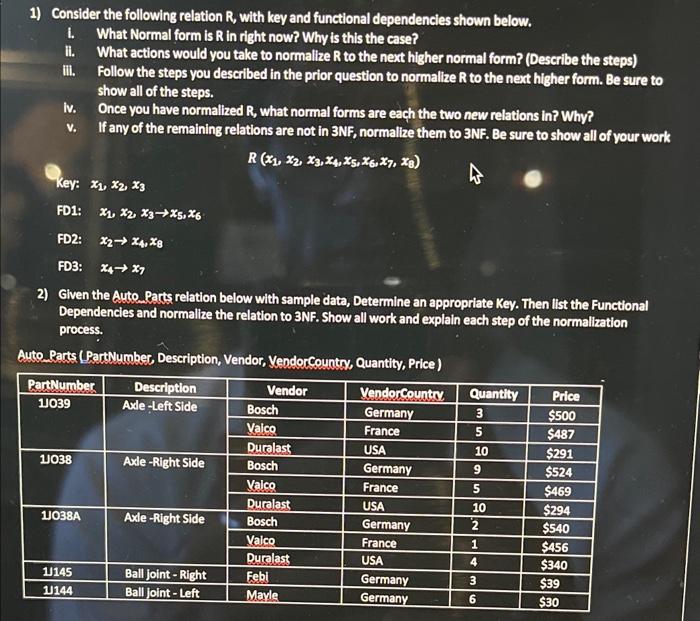 Solved 1) Consider the following relation R, with key and | Chegg.com