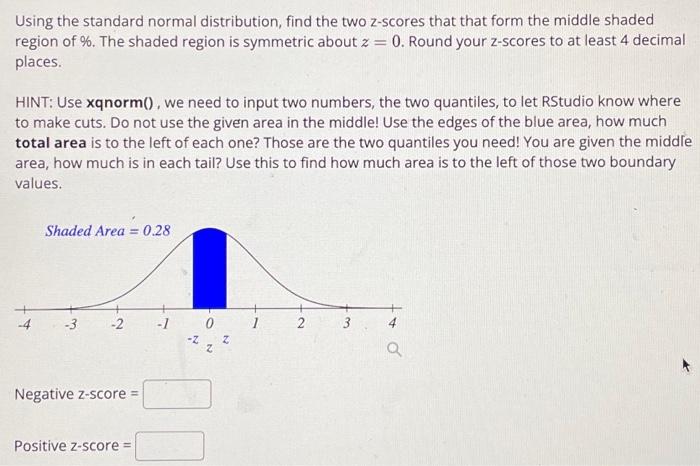 Solved Using the standard normal distribution, find the two | Chegg.com