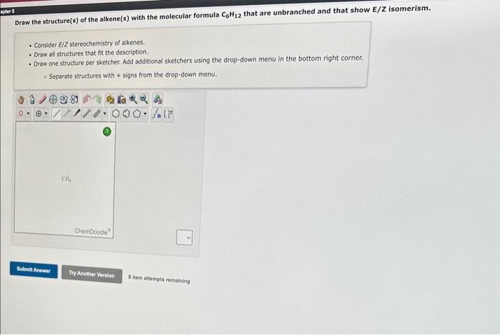 Solved - Consider E/Z stereochemistry of alkenes. - Draw all | Chegg.com