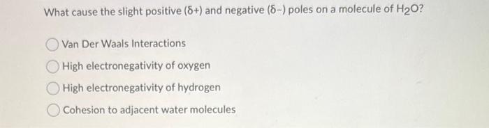 Solved What cause the slight positive (δ+) and negative (δ−) | Chegg.com