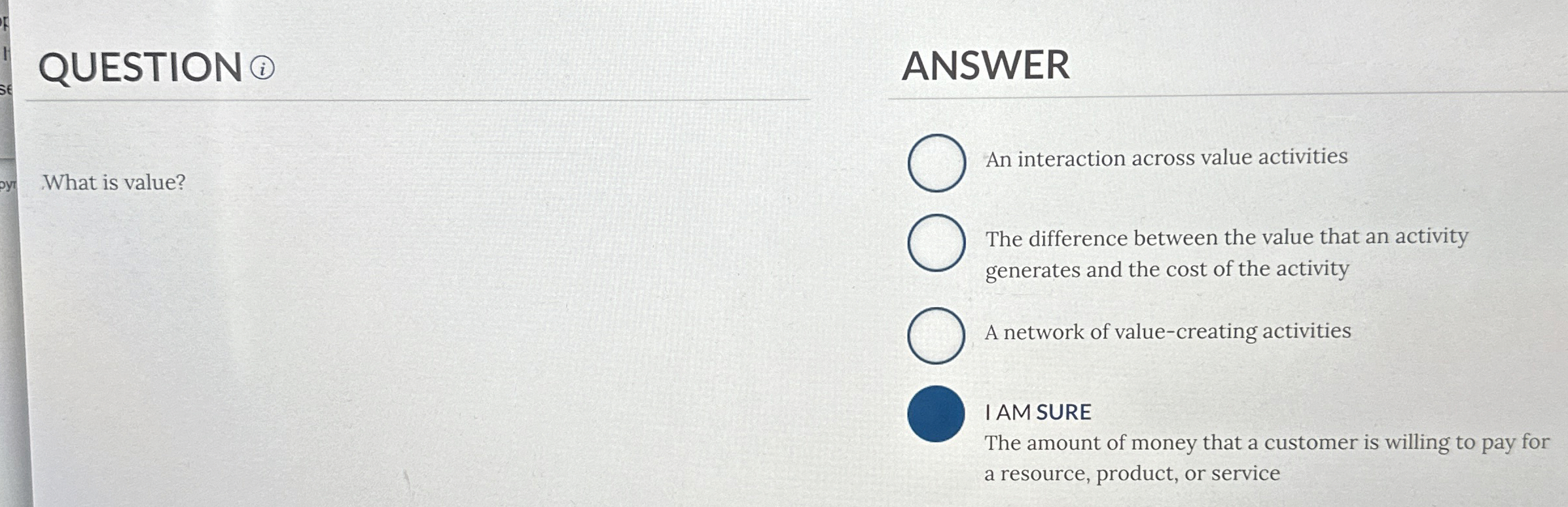 Solved QUESTION ?i ANSWERWhat is value?An interaction across | Chegg.com